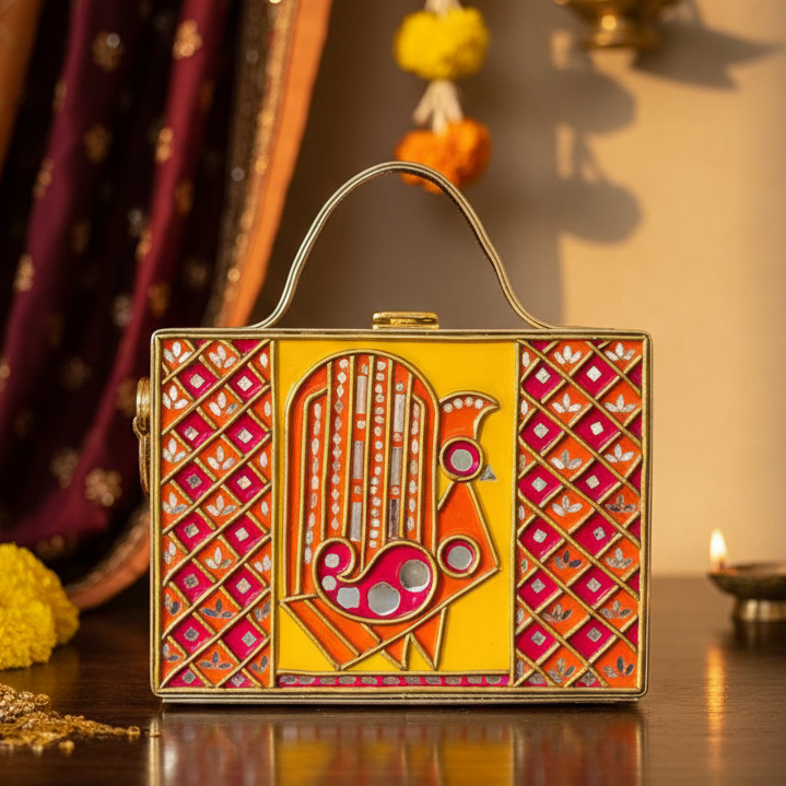 Festive Bird Lippan Art Rectangle Box Sling Bag – New Leaf